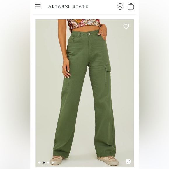 Altar'd State | Pants & Jumpsuits | New Altard State Army Green Cargo ...